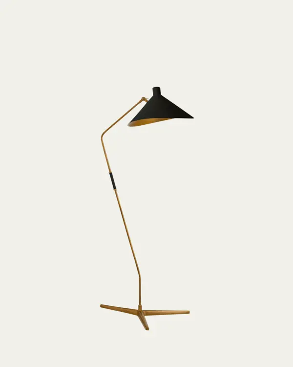 VISUAL COMFORT & CO. Mayotte Large Offset Floor Lamp Aerin - Black/gold