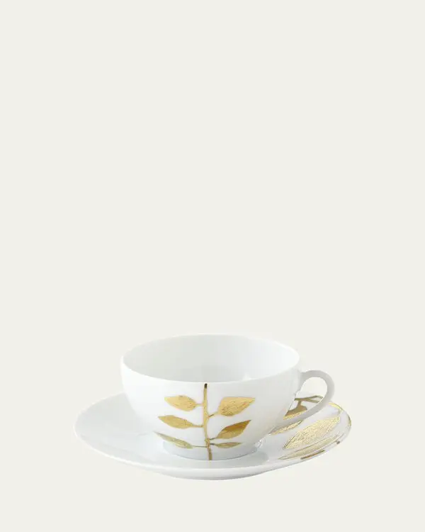 HAVILAND & PARLON Daphne Gold-leaf Breakfast Cup & Saucer