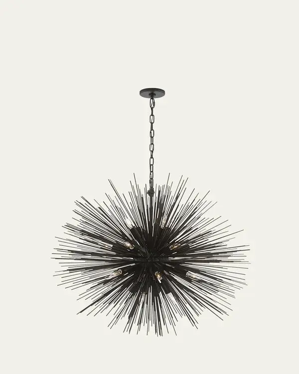 VISUAL COMFORT & CO. Strada Large Round Chandelier Kelly Wearstler - Aged Iron