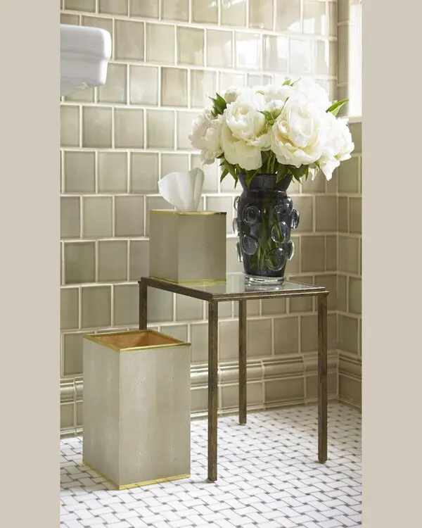 Aerin Classic Faux Shagreen Wastebasket