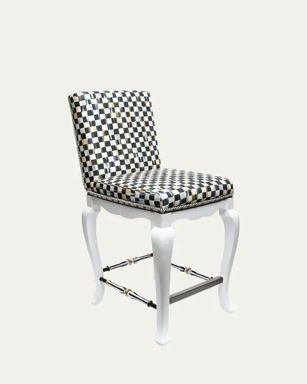 MACKENZIE-CHILDS Courtly Check Counter Stool