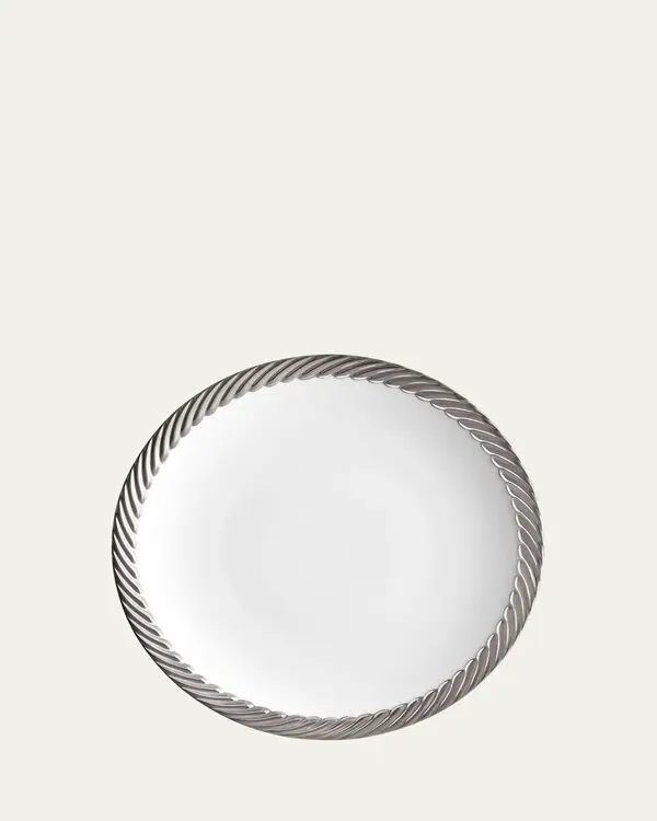 L'Objet Corde Dinner Plate - White/silver