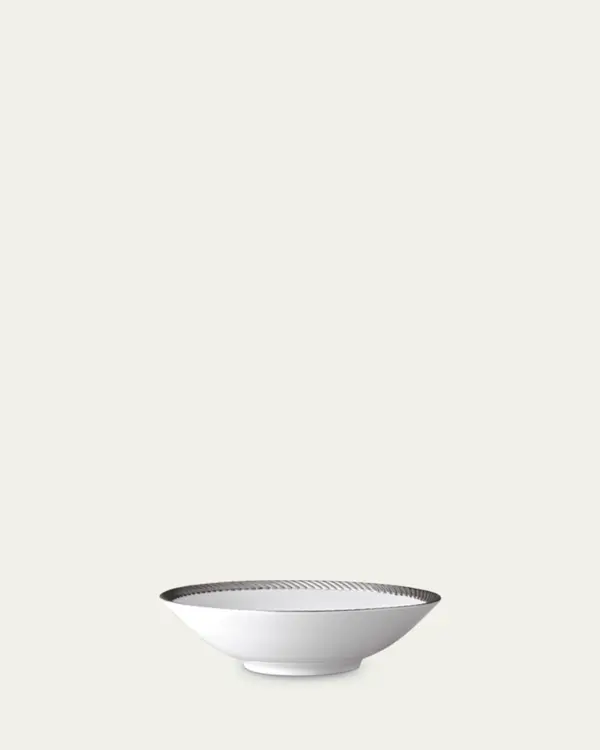 L'Objet Corde Platinum-rim Soup Bowl - White/silver
