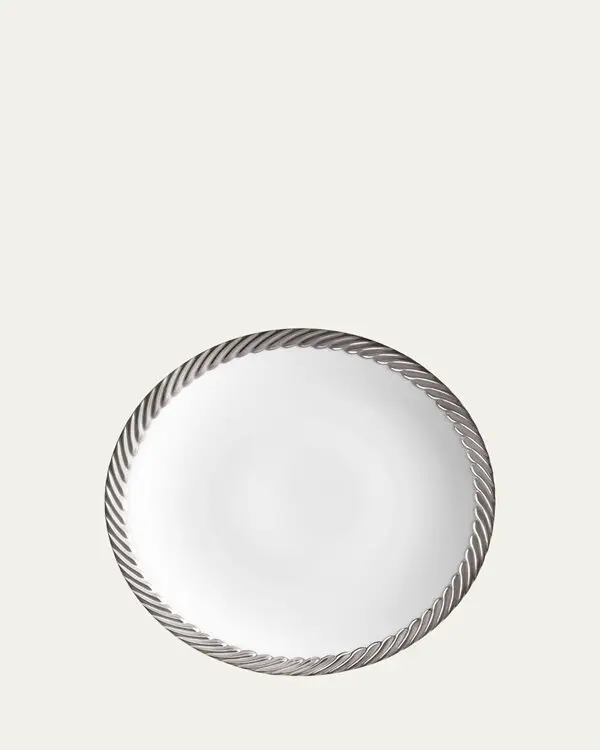 L'Objet Corde Salad/dessert Plate - White/silver
