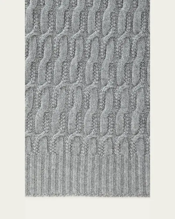 Sofia Cashmere Seed-stitch Cable Throw