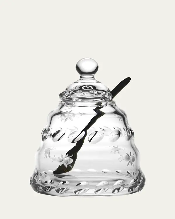 WILLIAM YEOWARD CRYSTAL Buzzy Honey Jar With Spoon