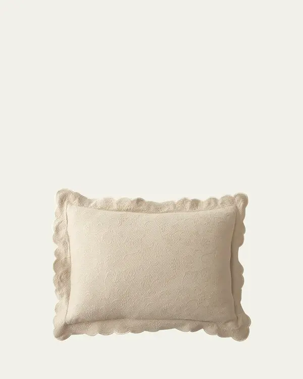 SFERRA Alice King Floral Matelasse Sham - Ivory
