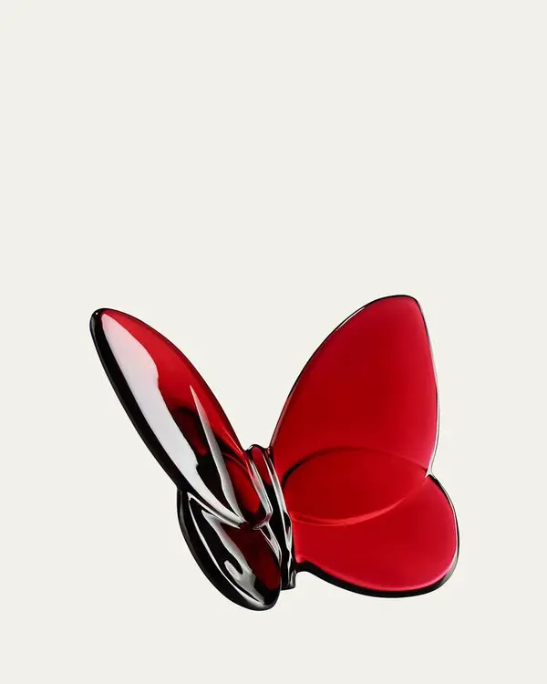 THE MARTHA, BY BACCARAT 2.5" Lucky Crystal Red Butterfly - One-color