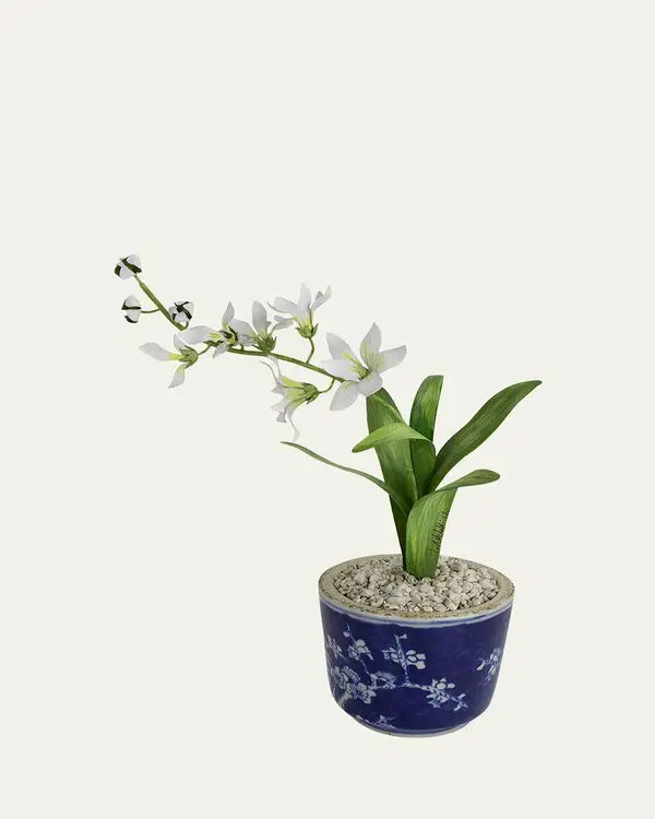 TOMMY MITCHELL Freesia March Birth Flower In Ceramic Pot - Soft Yellow