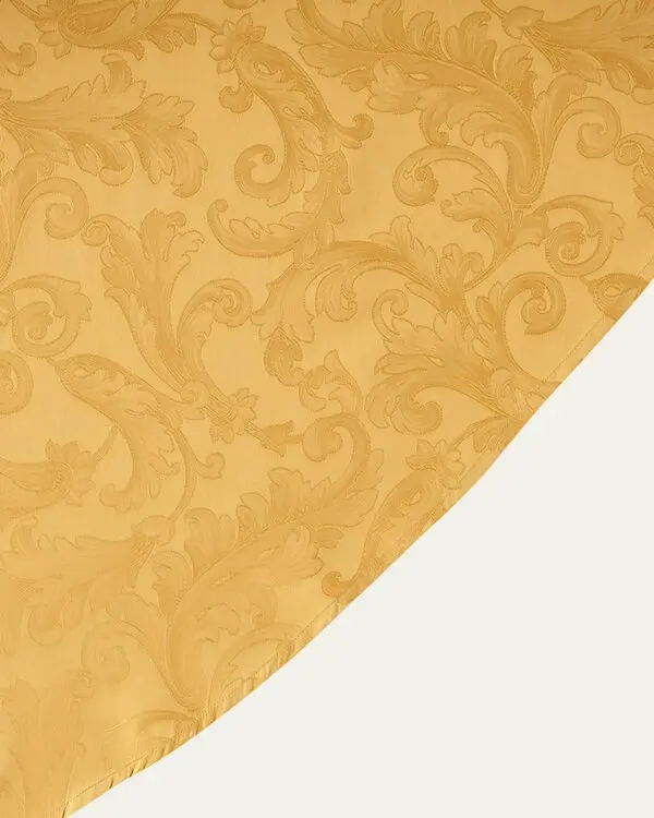SFERRA Acanthus Jacquard Round Tablecloth, 90"dia - Gold