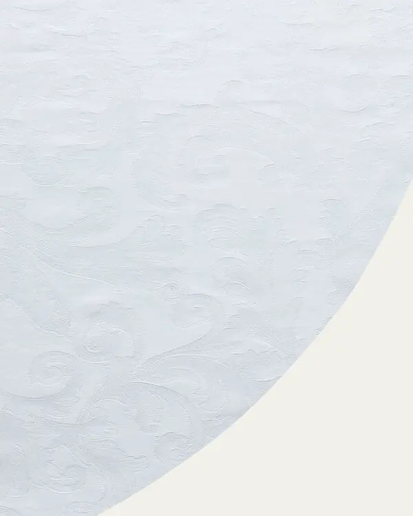SFERRA Acanthus Jacquard Round Tablecloth, 90"dia - White