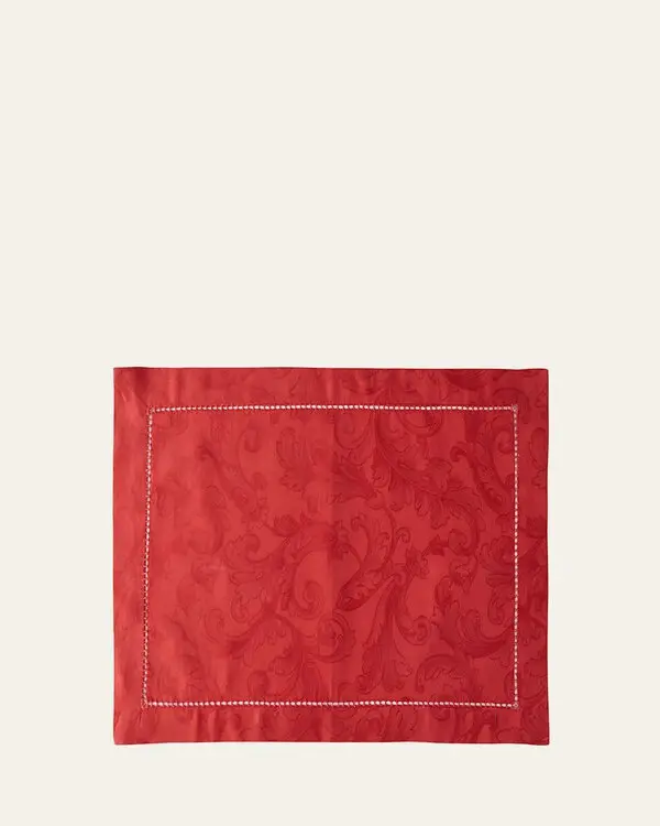 SFERRA Acanthus Jacquard Placemats, Set Of 4 - Garnet
