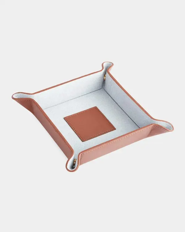 ROYCE NEW YORK Personalized Suede & Leather Catchall Valet Tray