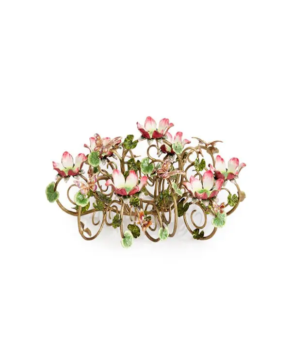 JAY STRONGWATER Floral & Butterfly Candelabra