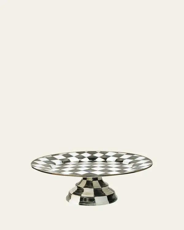 MACKENZIE-CHILDS Courtly Check Enamel Pedestal Platter, Large