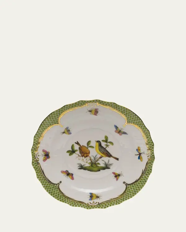 HEREND Rothschild Bird Green Motif 07 Salad Plate - One-color