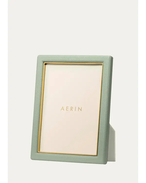 Aerin Piero Leather Photo Frame, 5" X 7 - Eucalyptus