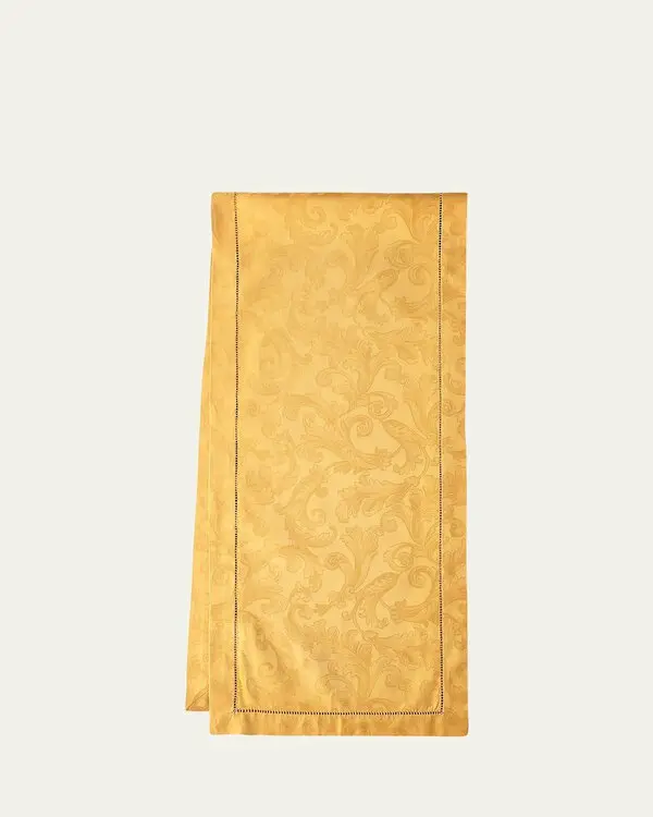 SFERRA Acanthus Jacquard Table Runner, 15" X 90 - Gold