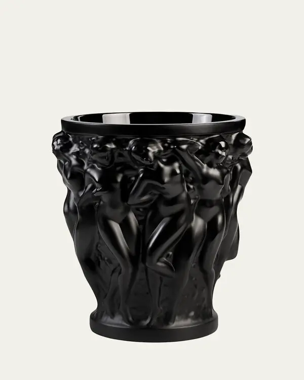 Lalique Bacchantes Crystal Vase - Black