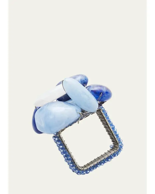 KIM SEYBERT Sea Stone Napkin Ring - Navy