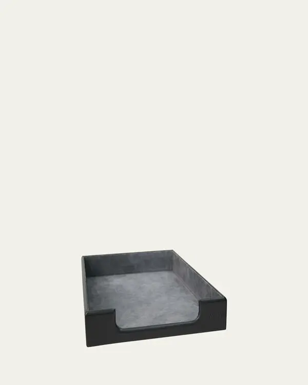 ROYCE NEW YORK Personalized Leather Letter Desk Tray