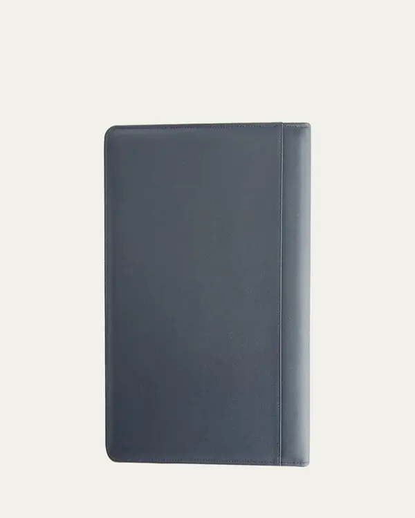 ROYCE NEW YORK Personalized Executive Leather Docut Organizer Folder - Navy Blue