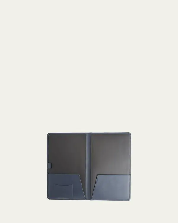 ROYCE NEW YORK Personalized Executive Leather Docut Organizer Folder - Navy Blue