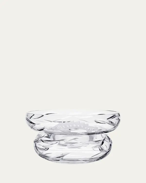 WILLIAM YEOWARD CRYSTAL Persephone Caviar Server W/ Mother-of-pearl Spoon - Clear