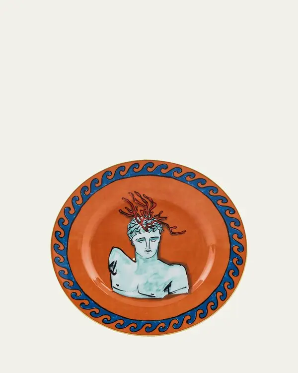 GINORI 1735 Il Viaggio Di Nettuno Dessert Plate - Orange