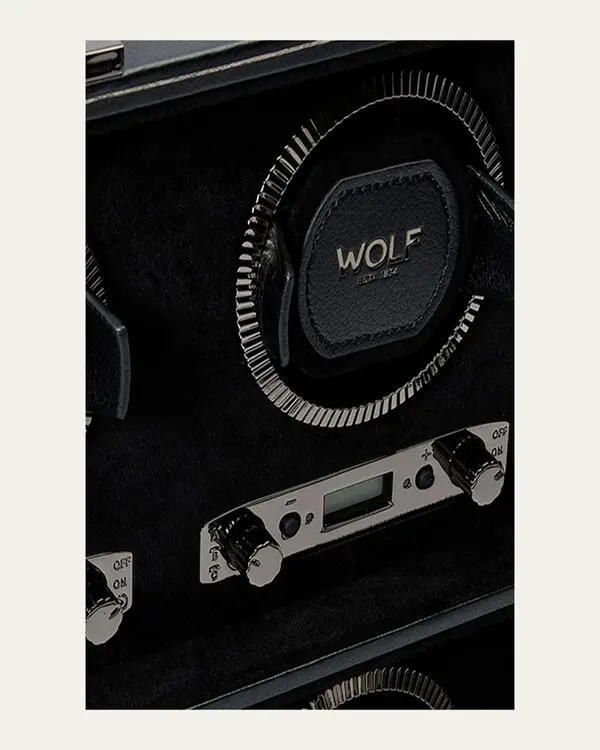 Wolf British Racing 8-piece Watch Winder - Black
