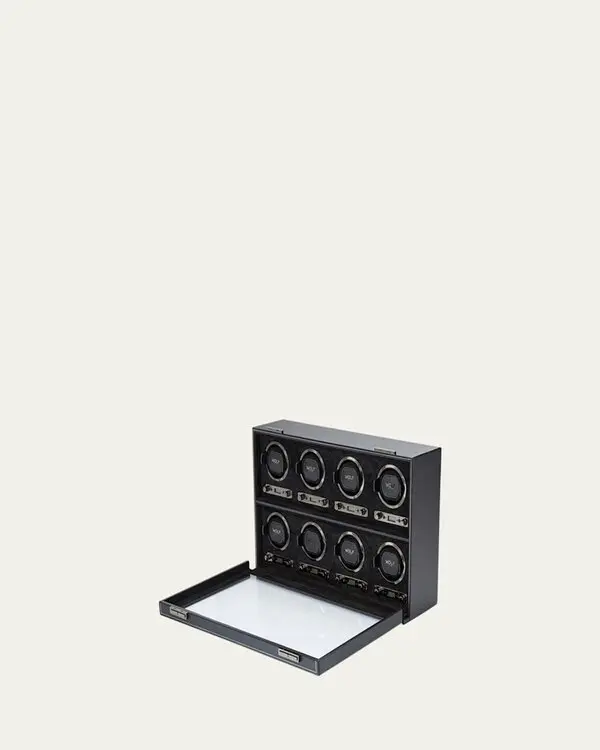 Wolf British Racing 8-piece Watch Winder - Black