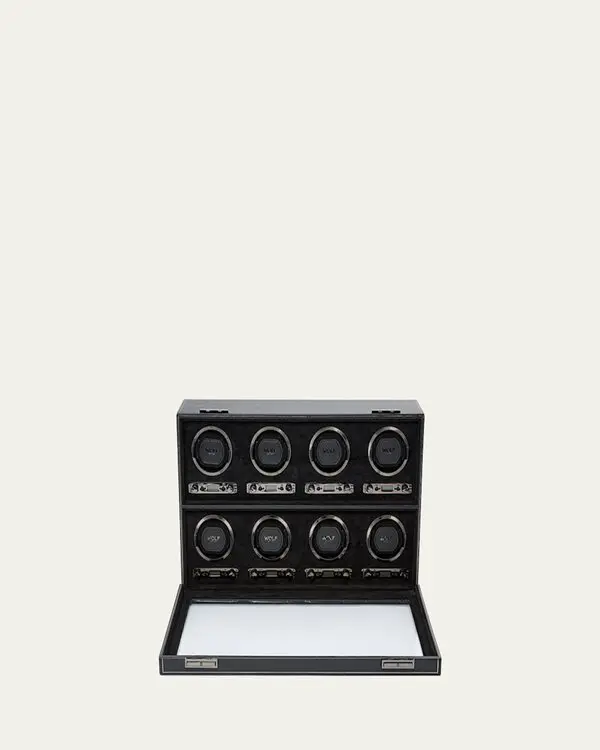 Wolf British Racing 8-piece Watch Winder - Black