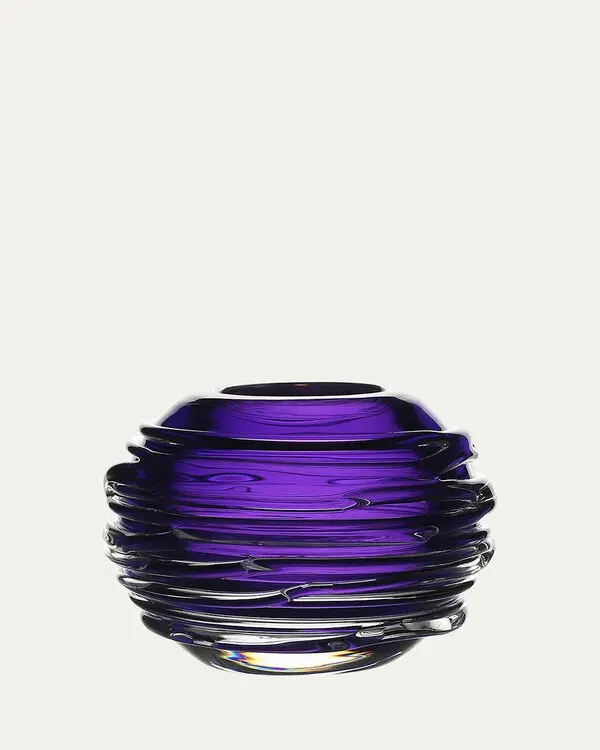 WILLIAM YEOWARD CRYSTAL Miranda 3" Mini Globe Vase - Amethyst
