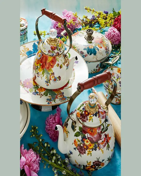MACKENZIE-CHILDS Flower Market Three-quart Tea Kettle