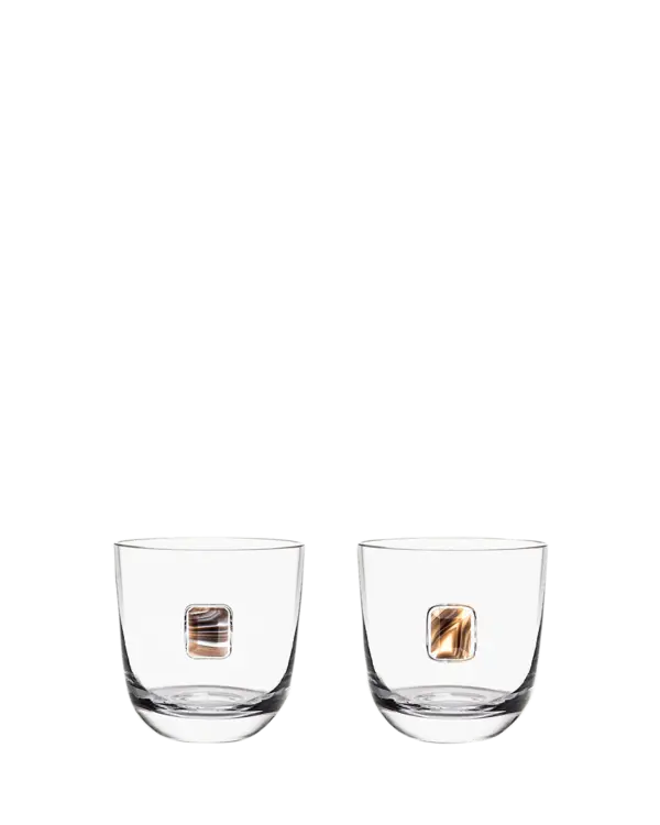 ANNA NEW YORK Elevo Double Old-fashioned Glasses, Set Of 2 - Smoke Agate