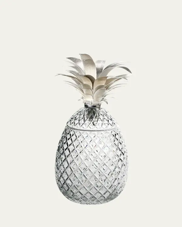 WILLIAM YEOWARD CRYSTAL Isadora 26" Silver Pineapple Centerpiece