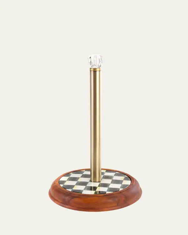 MACKENZIE-CHILDS Courtly Check Wood Paper Towel Holder - One-color