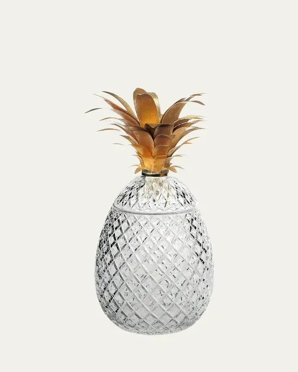 WILLIAM YEOWARD CRYSTAL Isadora 26" Gold Pineapple Limited Edition Centerpiece