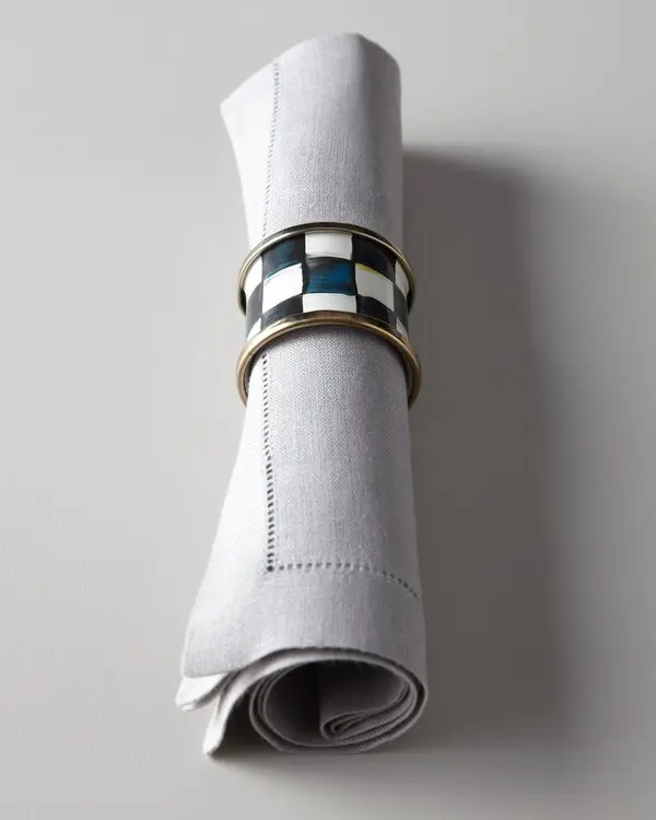 MACKENZIE-CHILDS Four Courtly Check Napkin Rings