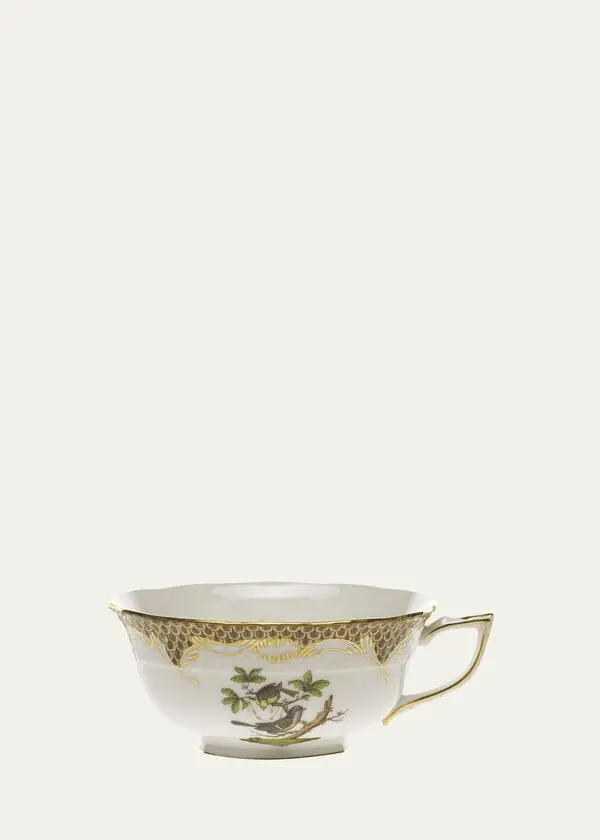 HEREND Rothschild Bird Brown Tea Cup