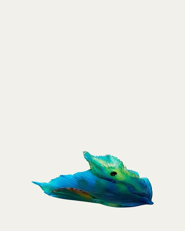 DAUM Fleur De Paon Bowl - Blue/green