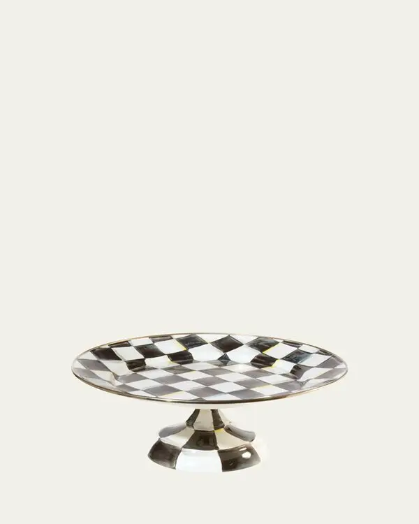 MACKENZIE-CHILDS Small Courtly Check Pedestal Platter - One-color