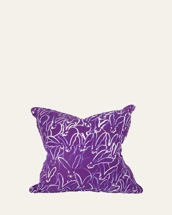 HUNT SLONEM Rabbit Run Pillow, 22 - Purple
