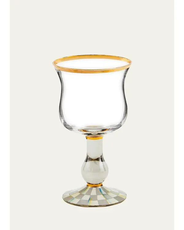 MACKENZIE-CHILDS Sterling Check Wine Glass