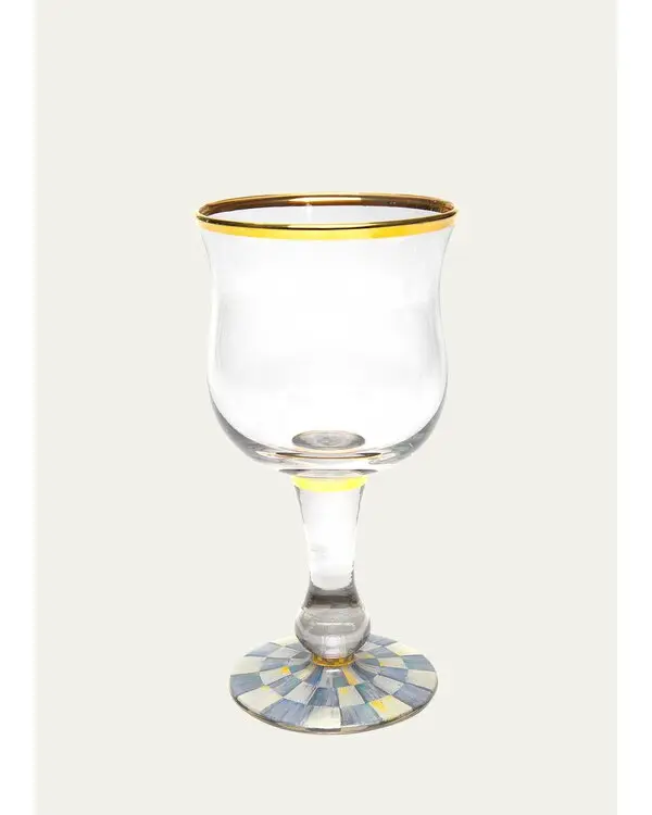 MACKENZIE-CHILDS Sterling Check Wine Glass