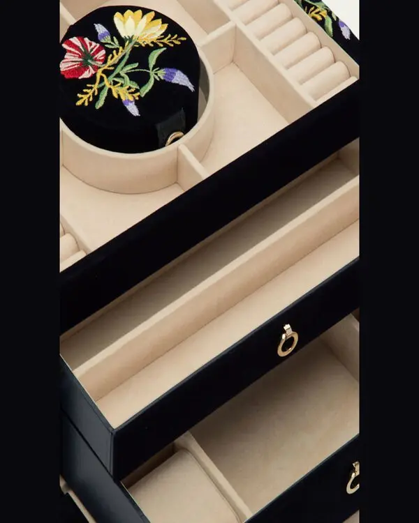 Wolf Zoe Medium Jewelry Box - Indigo