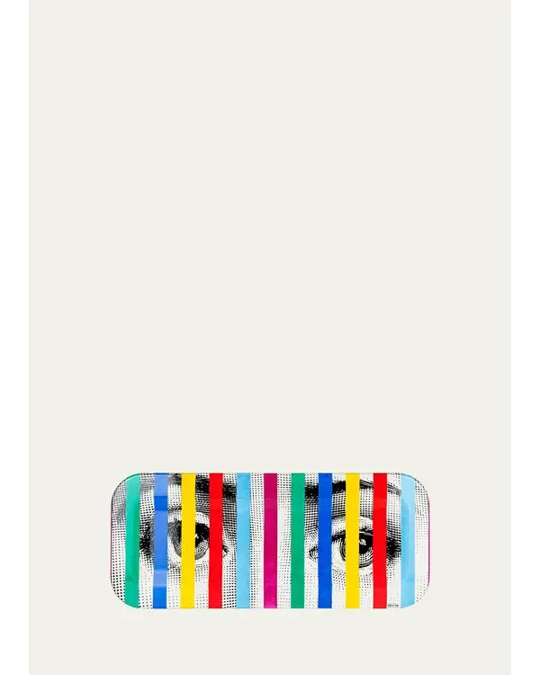 FORNASETTI Face Stripes Tray, 9.8" X 23.63 - Multi