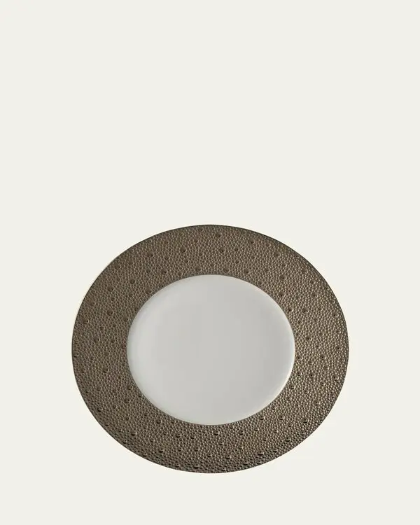 Bernardaud Ecume Platinum Dinner Plate - White, Platinum