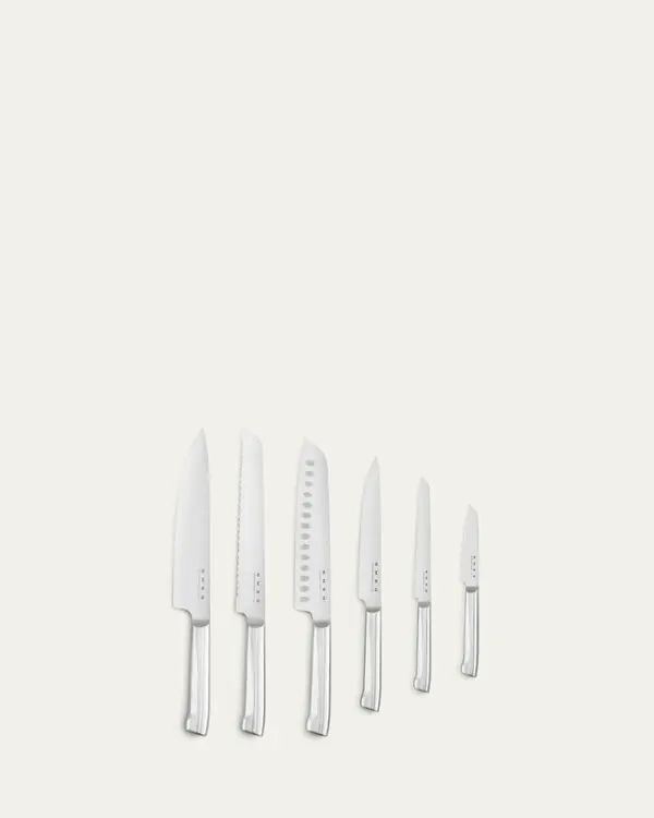 SMEG 7-piece Knife Block Set - Cream