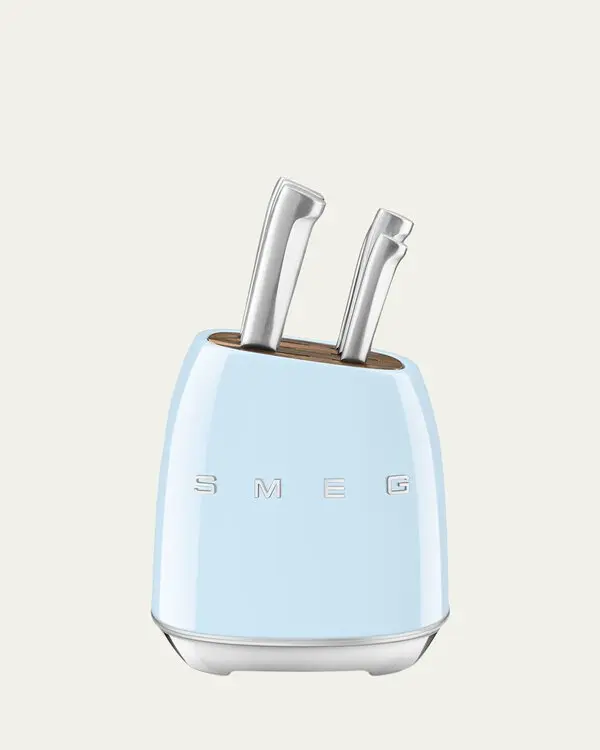 SMEG 7-piece Knife Block Set - Pastel Blue